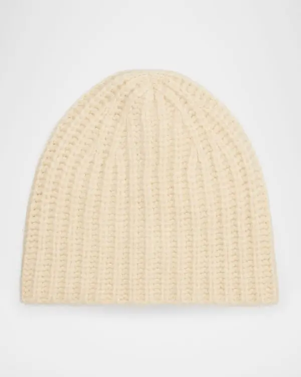 The Row Itsy Cashmere-Silk Ribbed Beanie In Off White - 50